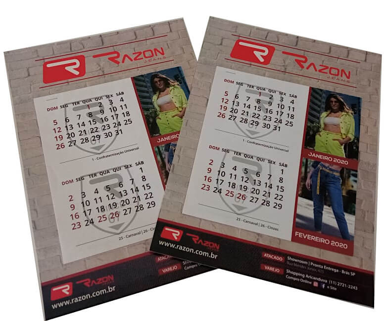 Gráfica Promocional em Calendários, Cadernos, Blocos de Anotação
